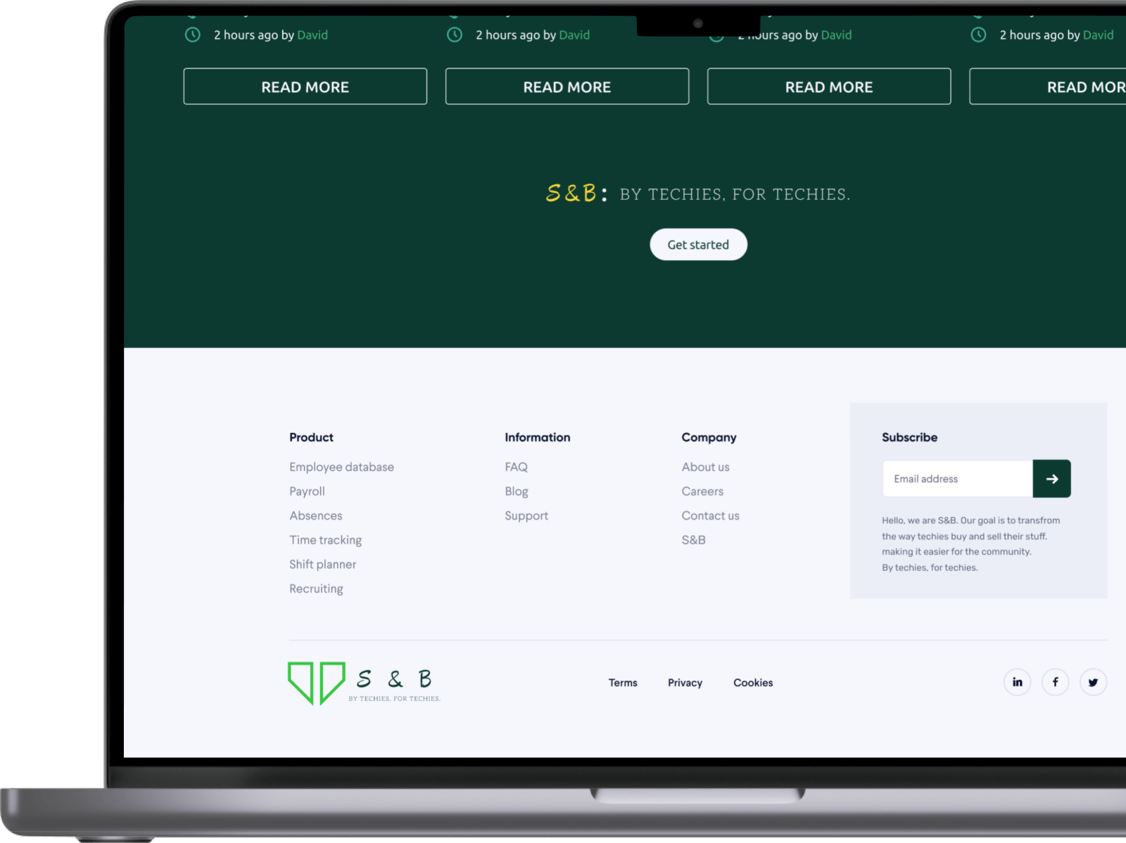 Footer section. by David Adurotimi on Dribbble