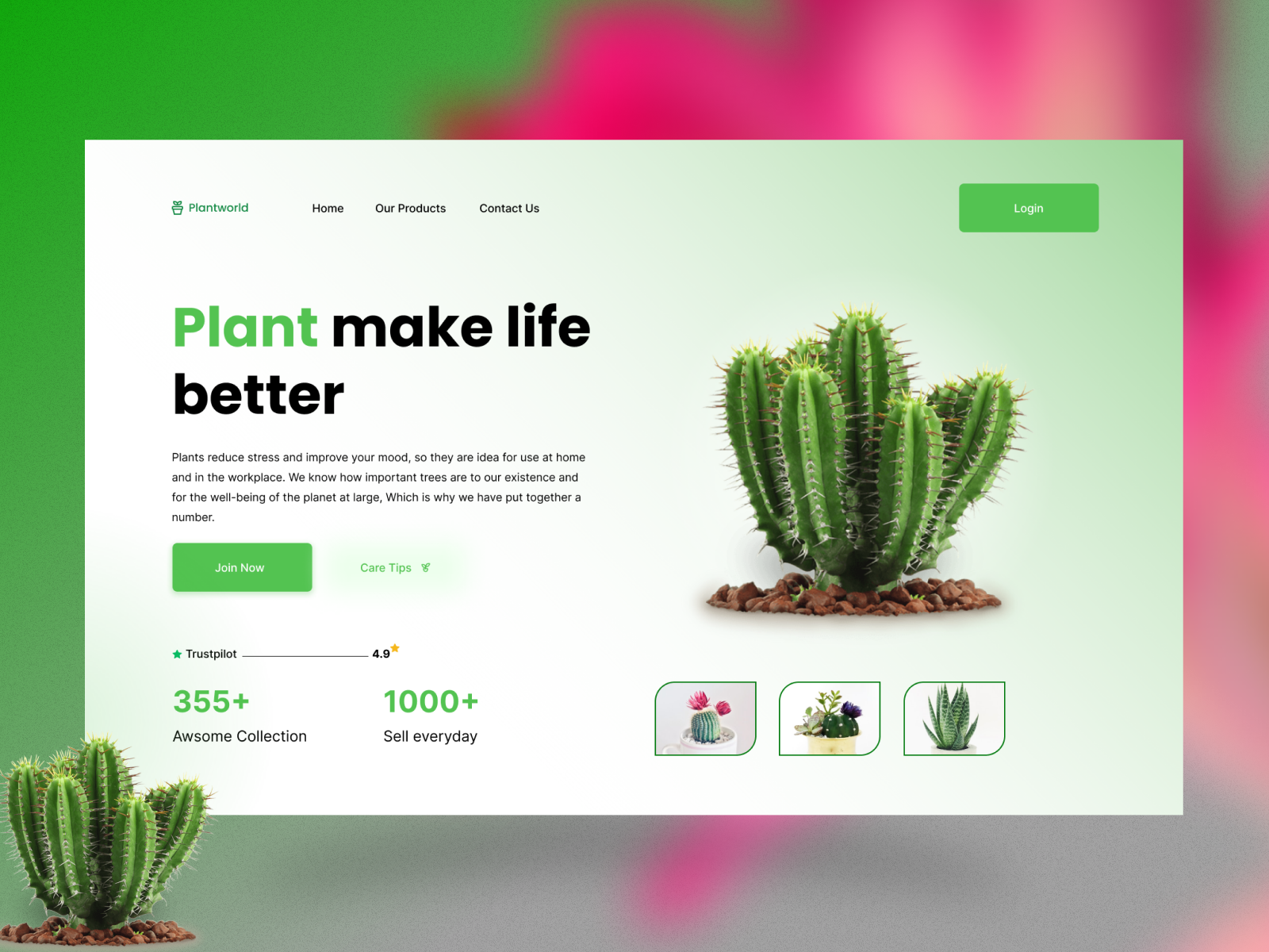 Plant Shop website Header by Aleya Akter on Dribbble
