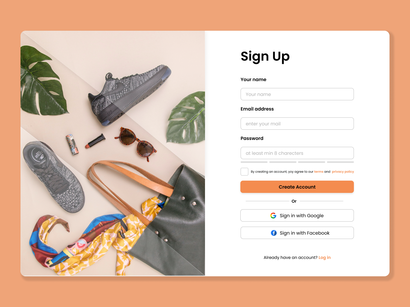 Sign Up page by Khairul Hasan Tushar on Dribbble