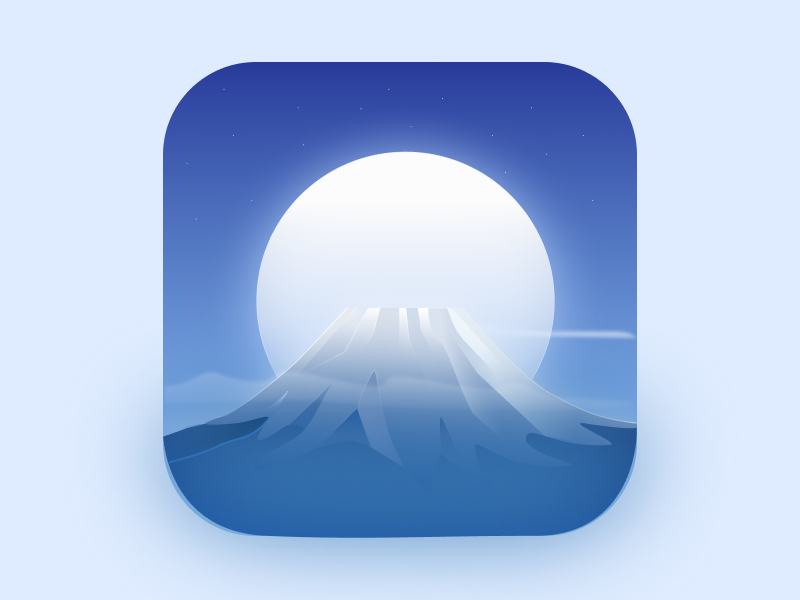 Fuji moon by suntong on Dribbble