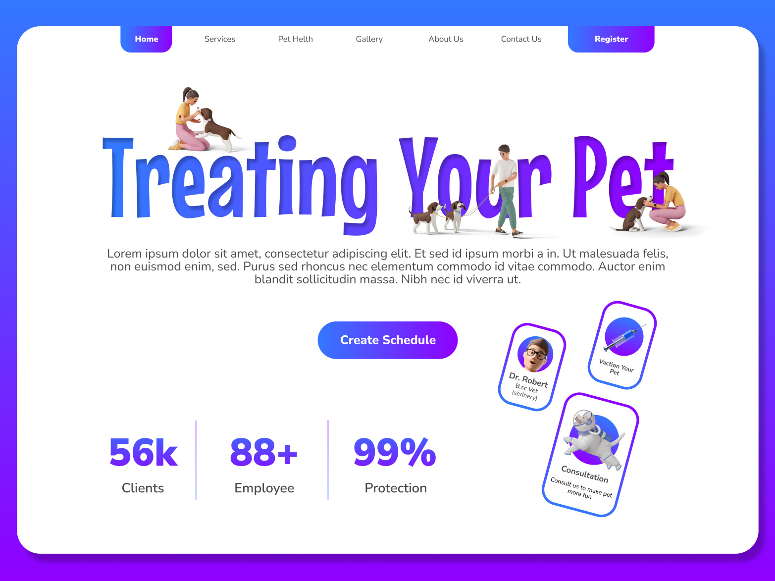 Pet Treatment Web Page by Epsilon Technology on Dribbble
