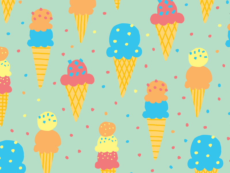 Ice cream pattern by Kay Wolfersperger on Dribbble