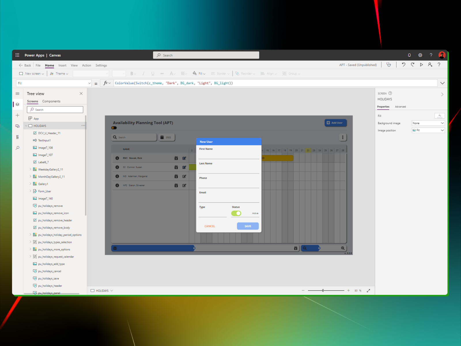 PowerApps - Planning Tool 1.1 by Rodrigo on Dribbble