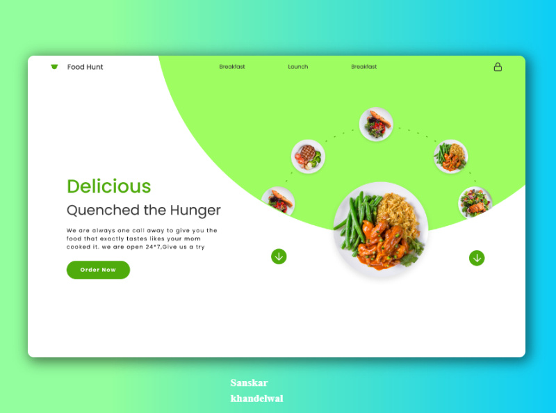 Food Hunt UI by Sanskar Khandelwal on Dribbble