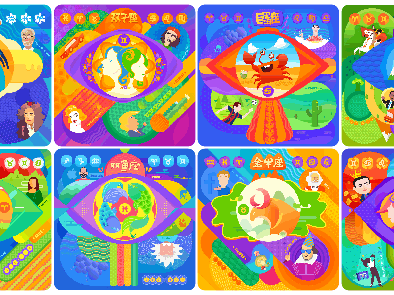 Zodiac Card Design by Joyce on Dribbble