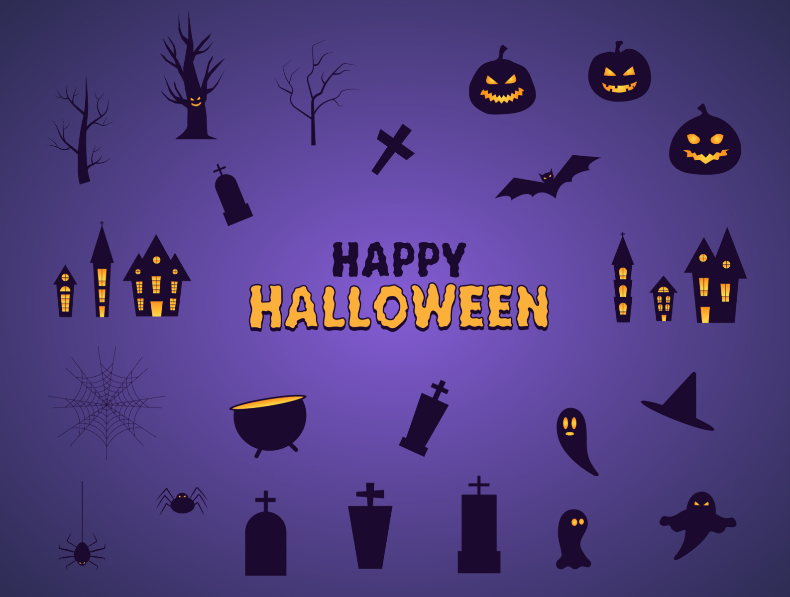 Happy Halloween illustration set by Maria Shkodenko on Dribbble
