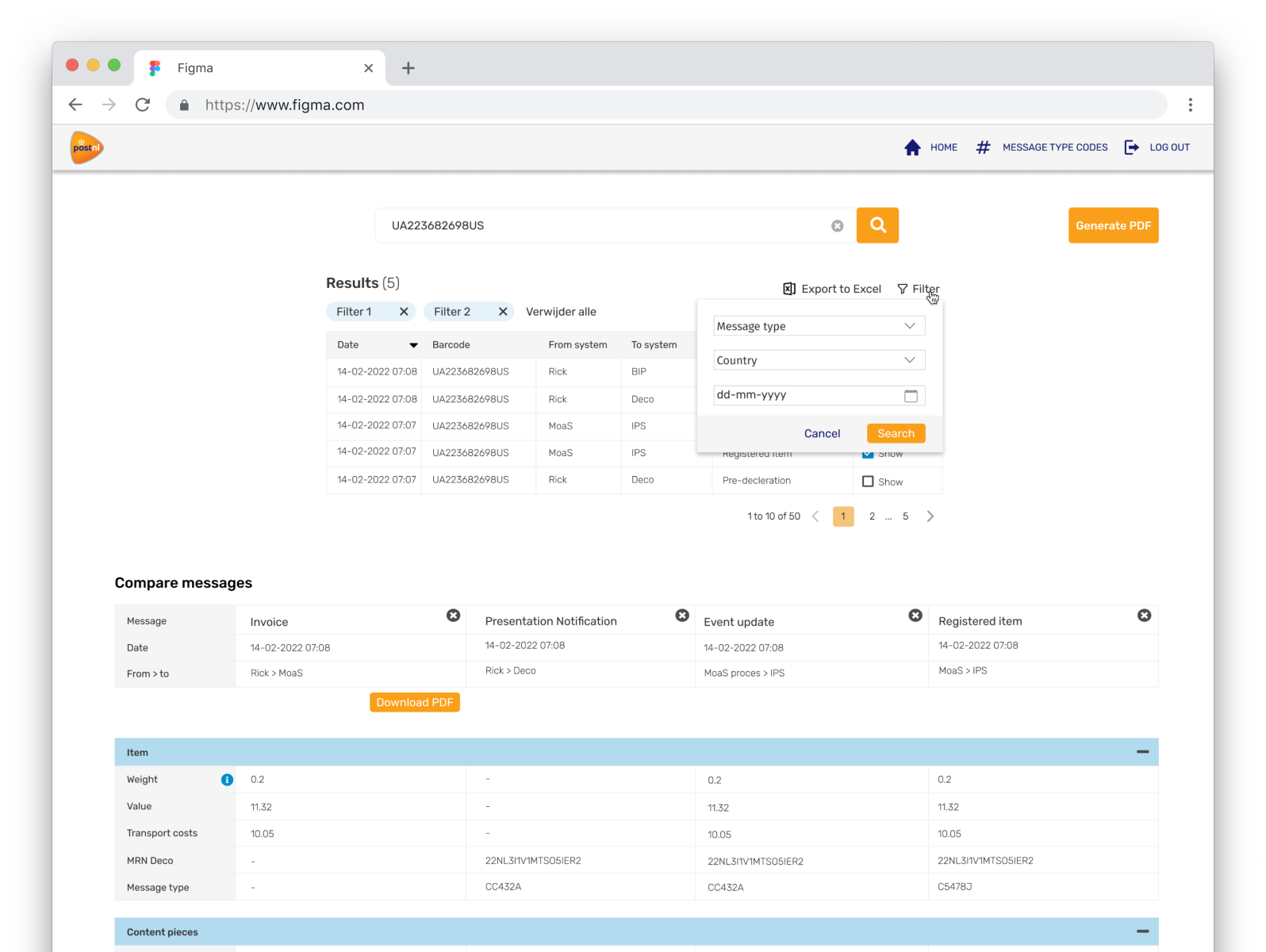 PostNL customs App by Famke van Meurs on Dribbble