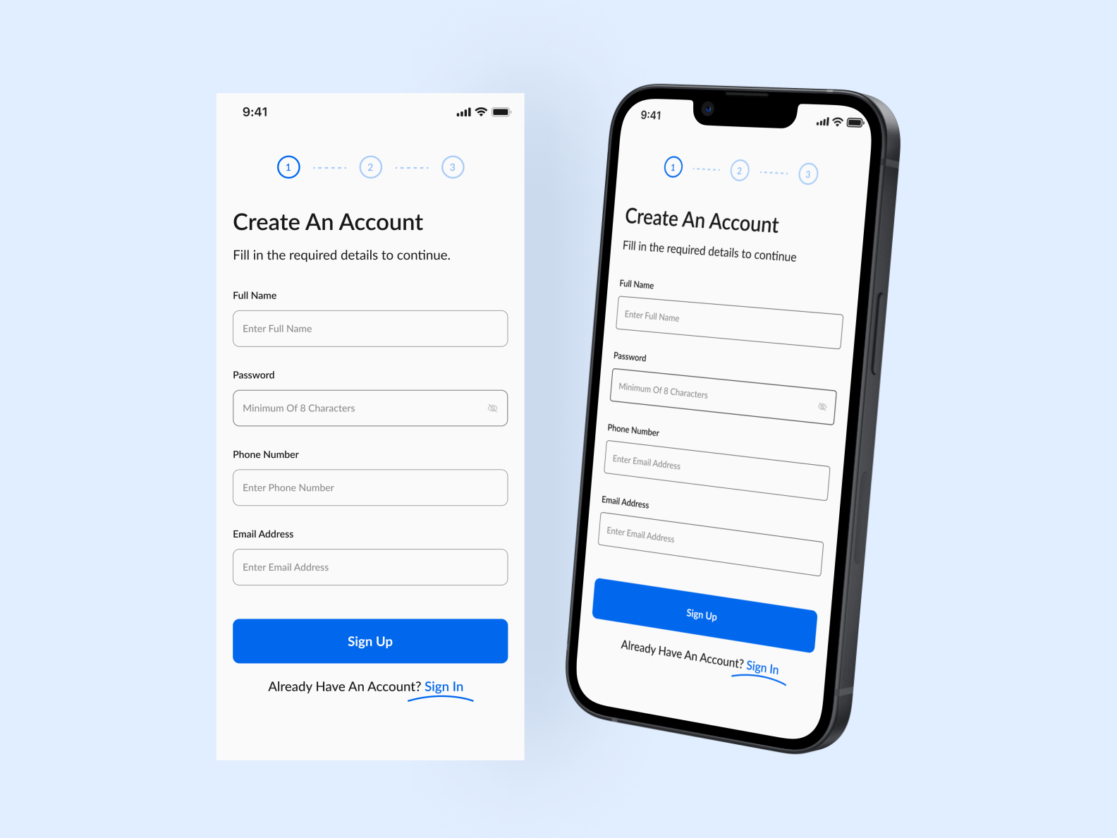 Authentication page by Tonnie on Dribbble