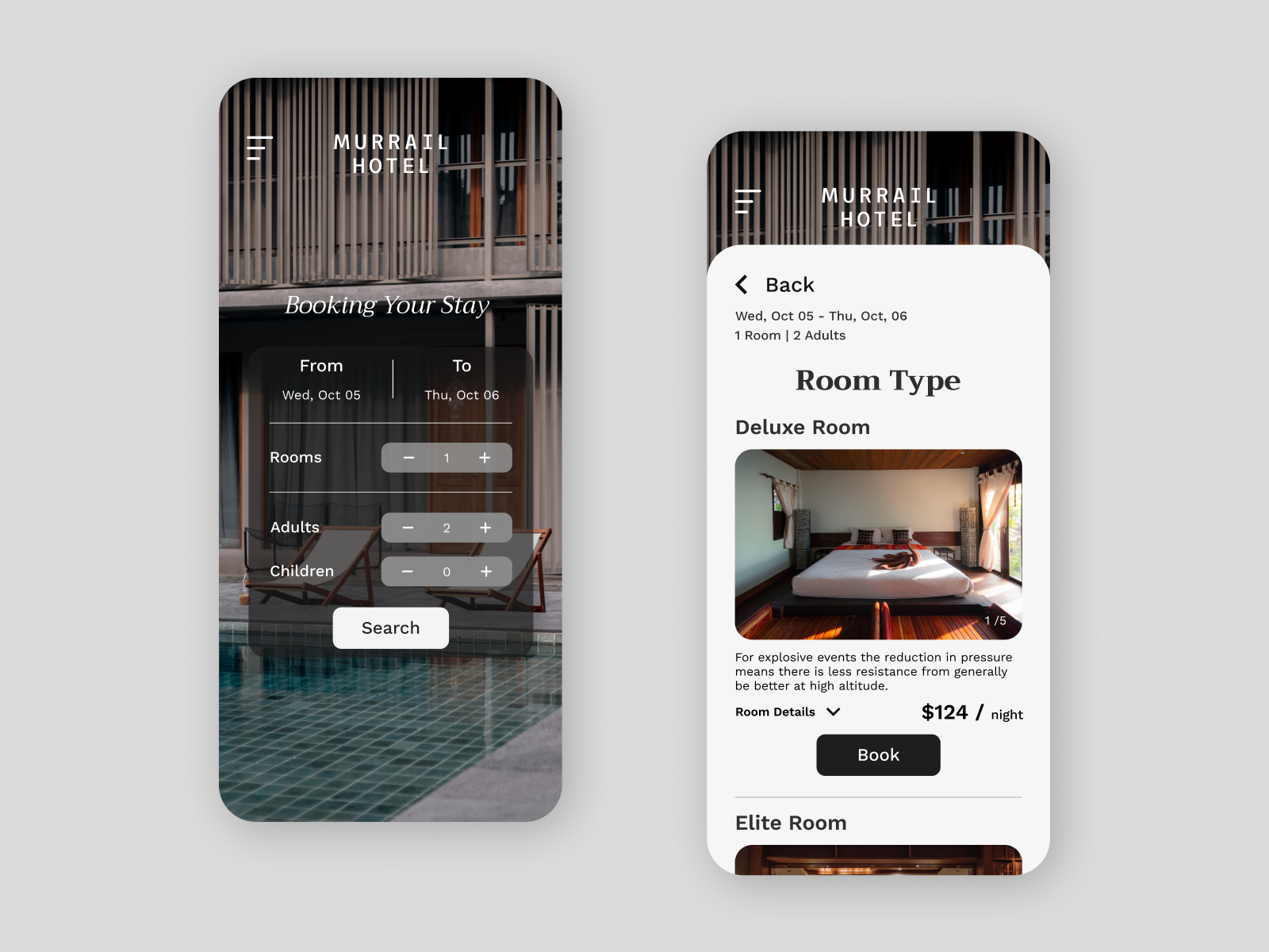 Hotel booking | UI design by Yen Hua Chen on Dribbble