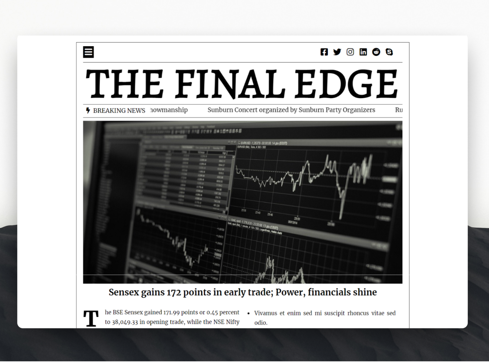 The Final Edge Newspaper Web Design by Vaibhav Joshi on Dribbble