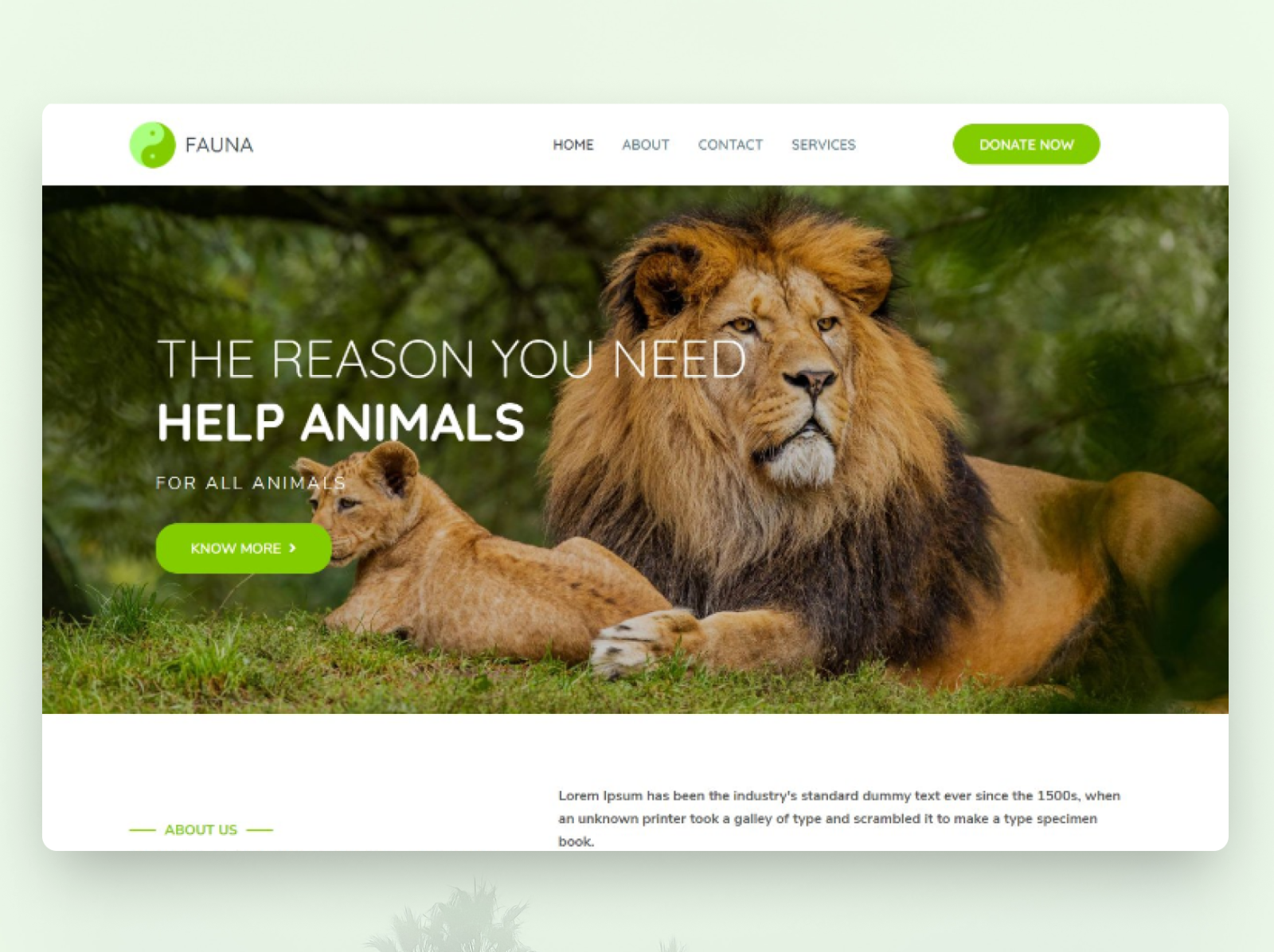 Fauna Wildlife Web Design by Vaibhav Joshi on Dribbble