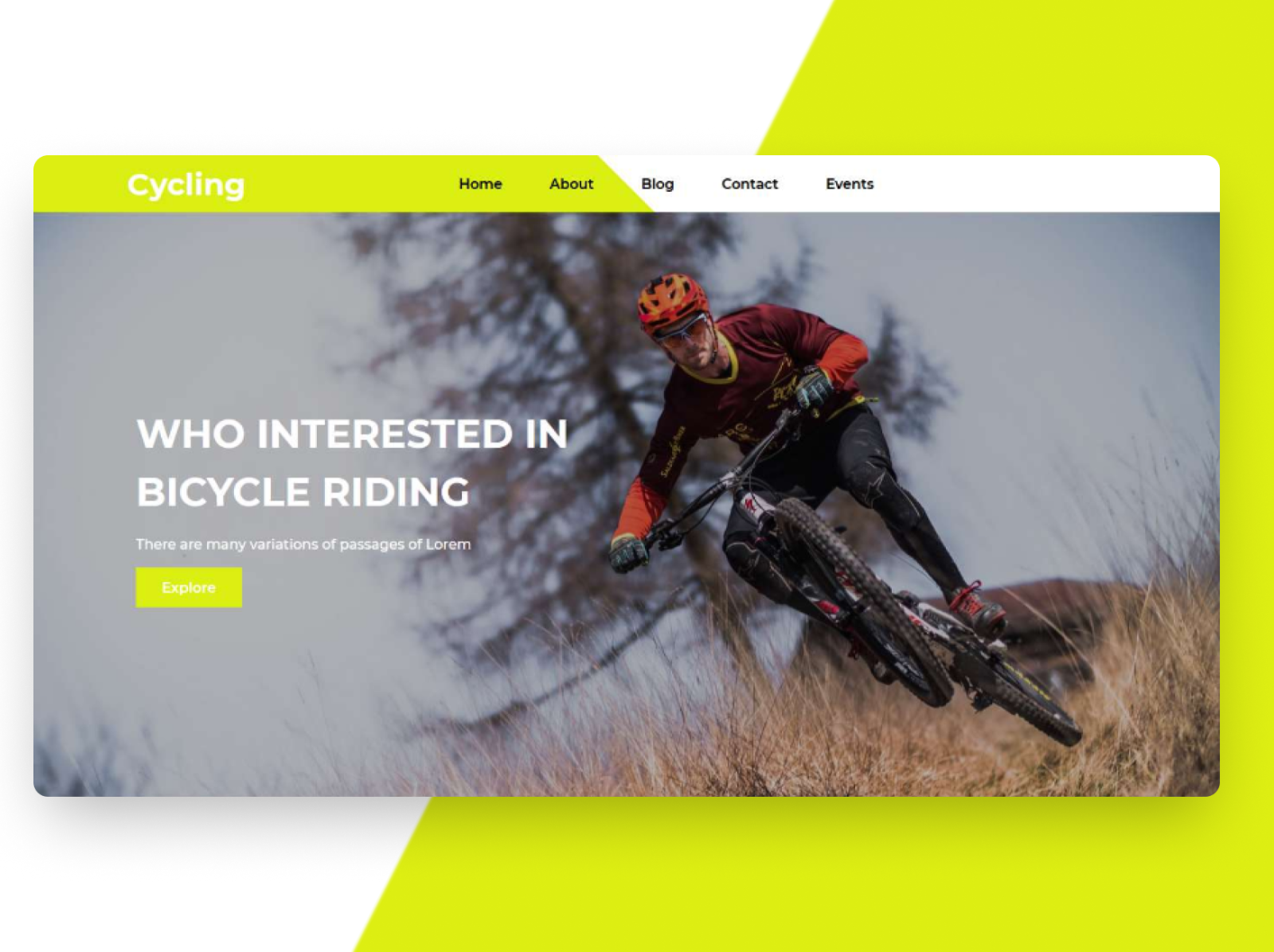 Cycling Web Design by Vaibhav Joshi on Dribbble
