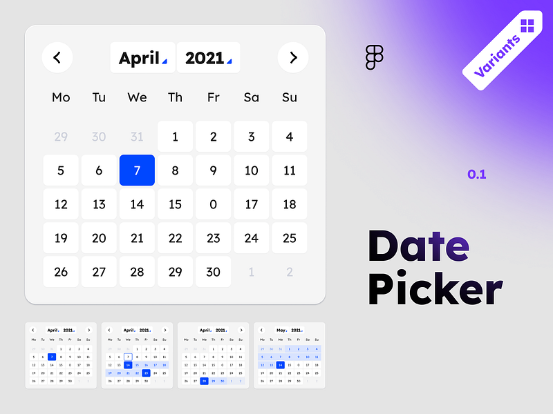 Date picker by Intracerebrally on Dribbble