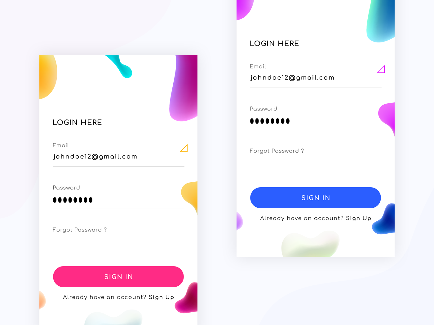 App Login UI by Sumesh Verma on Dribbble