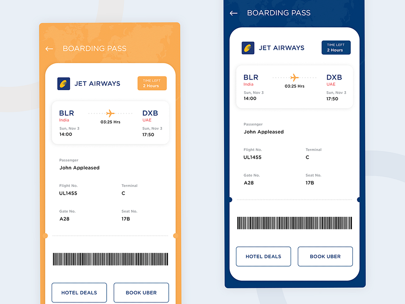 Boarding Pass Design by Sumesh Verma on Dribbble
