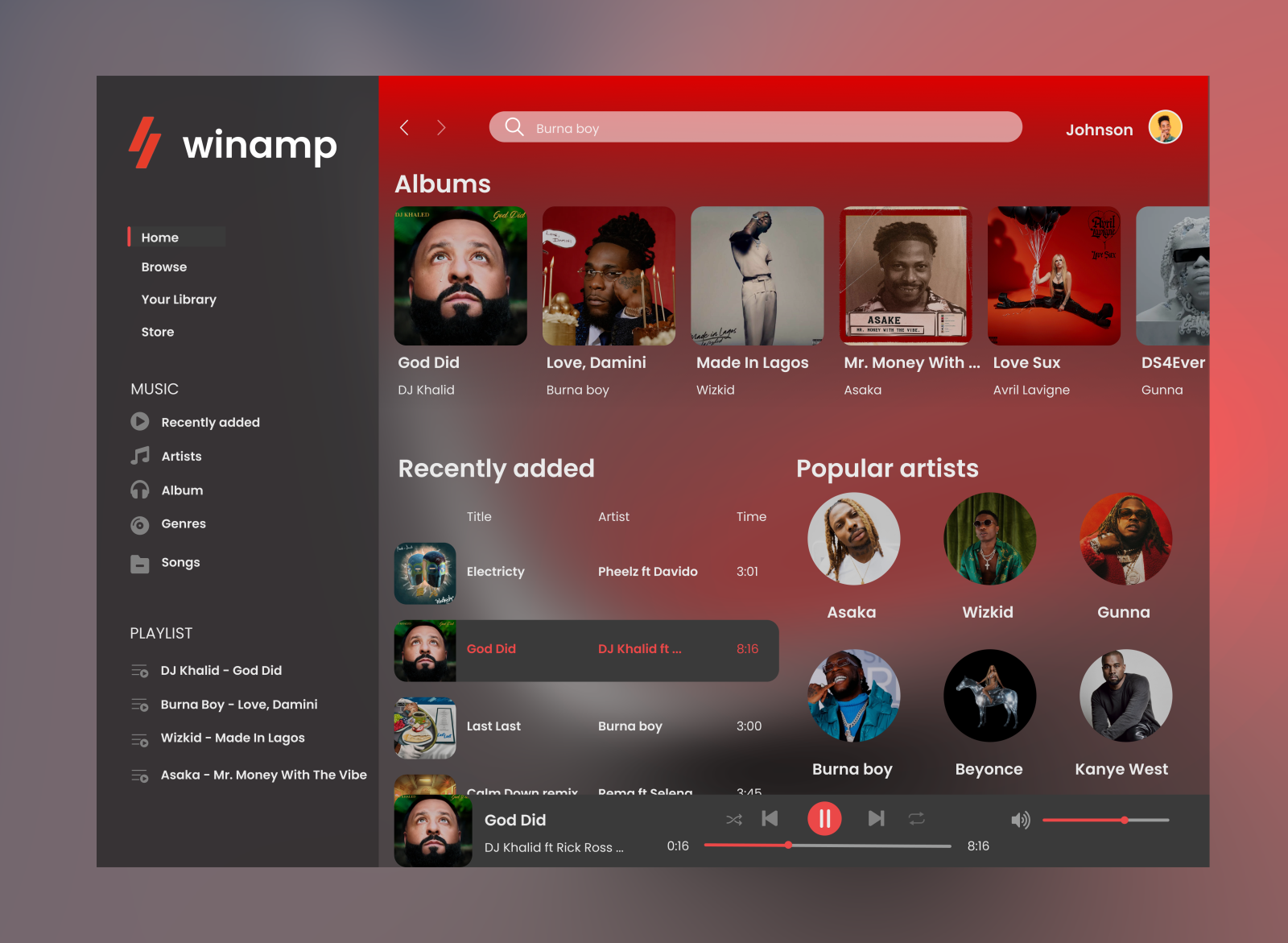 Redesigned Winamp Desktop Music App by Olamiposiben on Dribbble