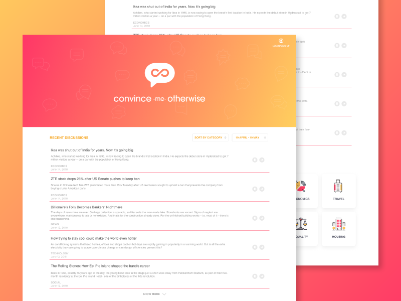 Forum Website concept by Katie Giblett on Dribbble
