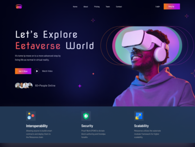 Virtual Reality Services Website by Din Islam on Dribbble