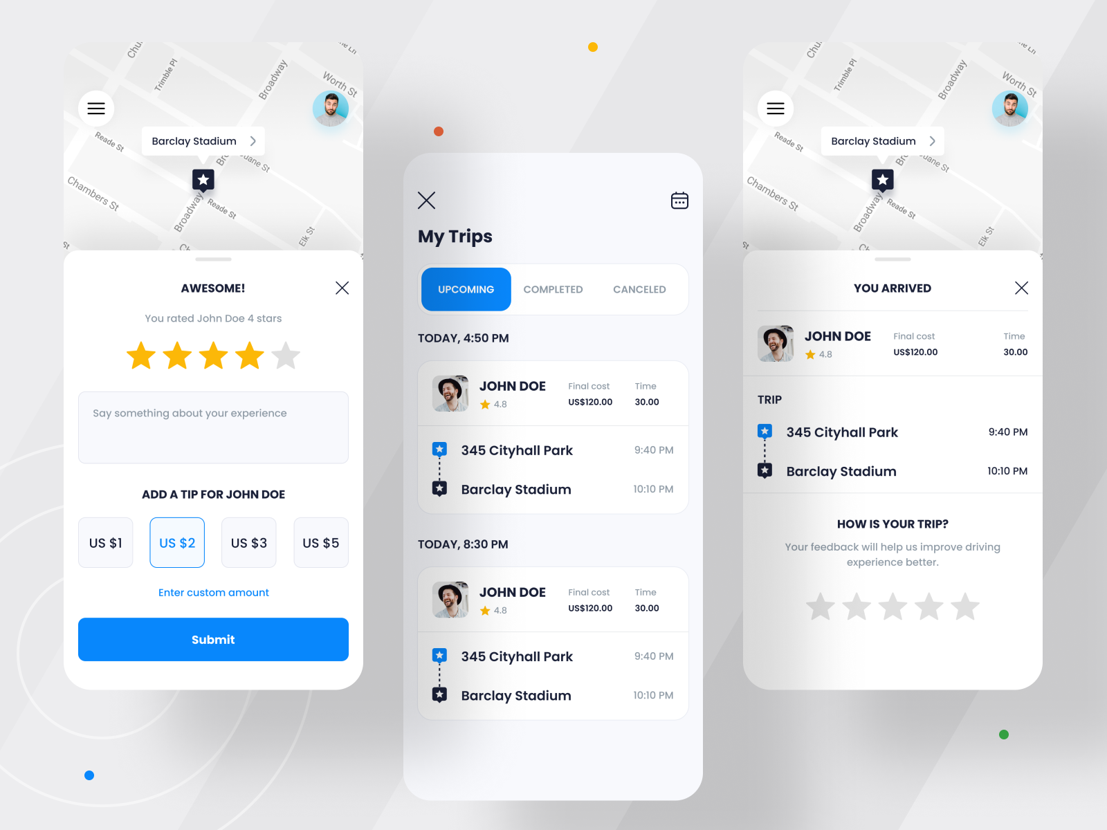Taxi booking app by MindInventory UI/UX for MindInventory on Dribbble