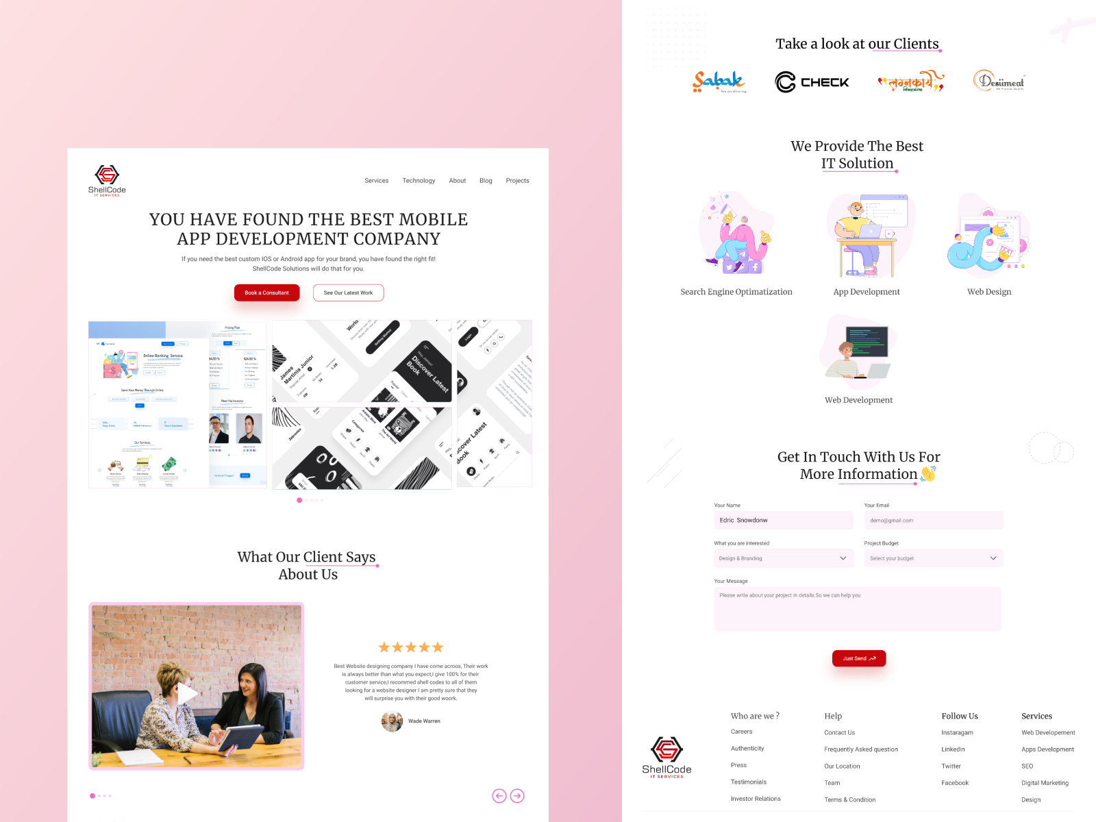 ShellCode Agency Landing Page UI Design by Jahidul Bin Rafiq on Dribbble