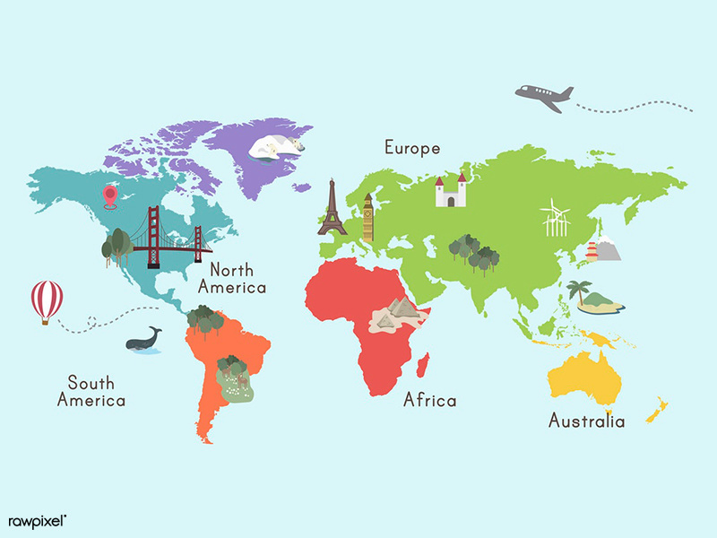 Kids World Map by Doljirung for rawpixel on Dribbble