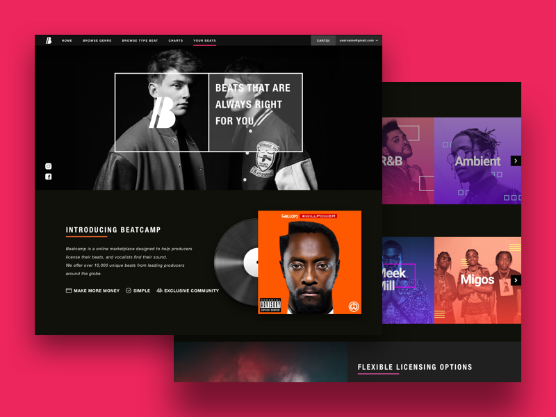 Beatcamp Landing Page Concept by richard.ux on Dribbble