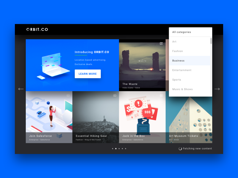 Orbit Tablet Grid Concept by richard.ux on Dribbble