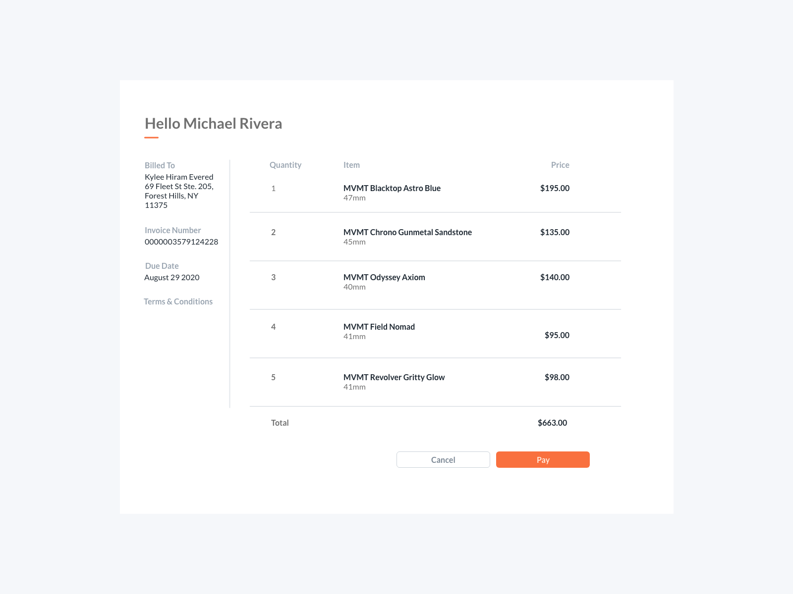 DailyUI 46- Invoice by Gabriel Lantigua on Dribbble