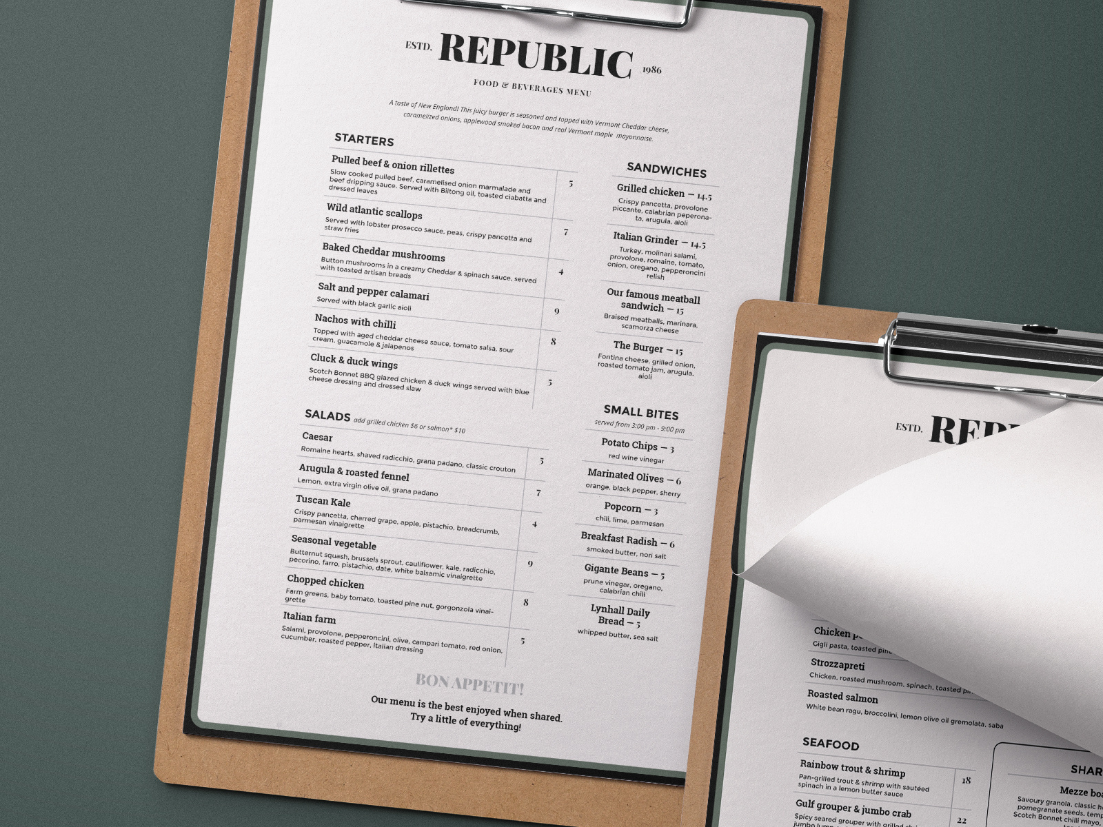 Menu Design by BigWeek on Dribbble