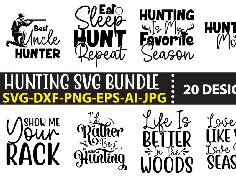 Hunting SVG Bundle by Svg Maker on Dribbble