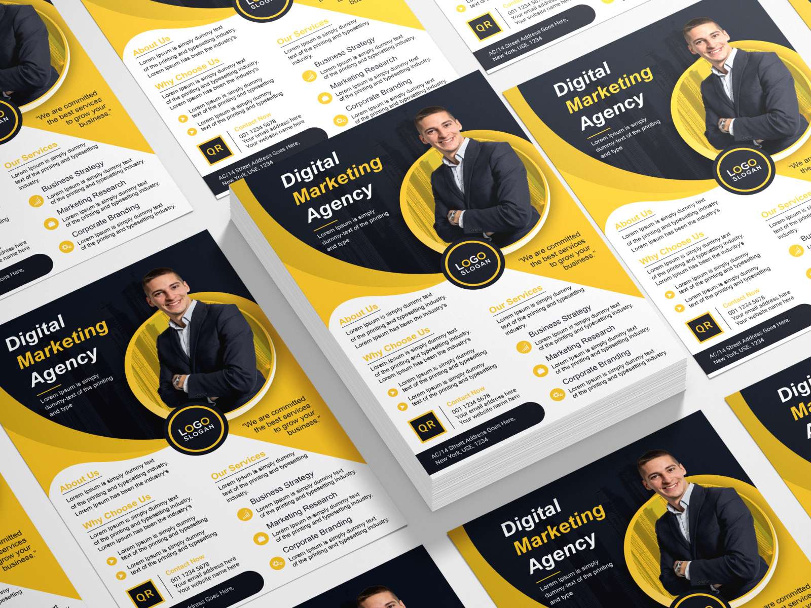 Marketing agency flyer template by Brandmaker artist on Dribbble