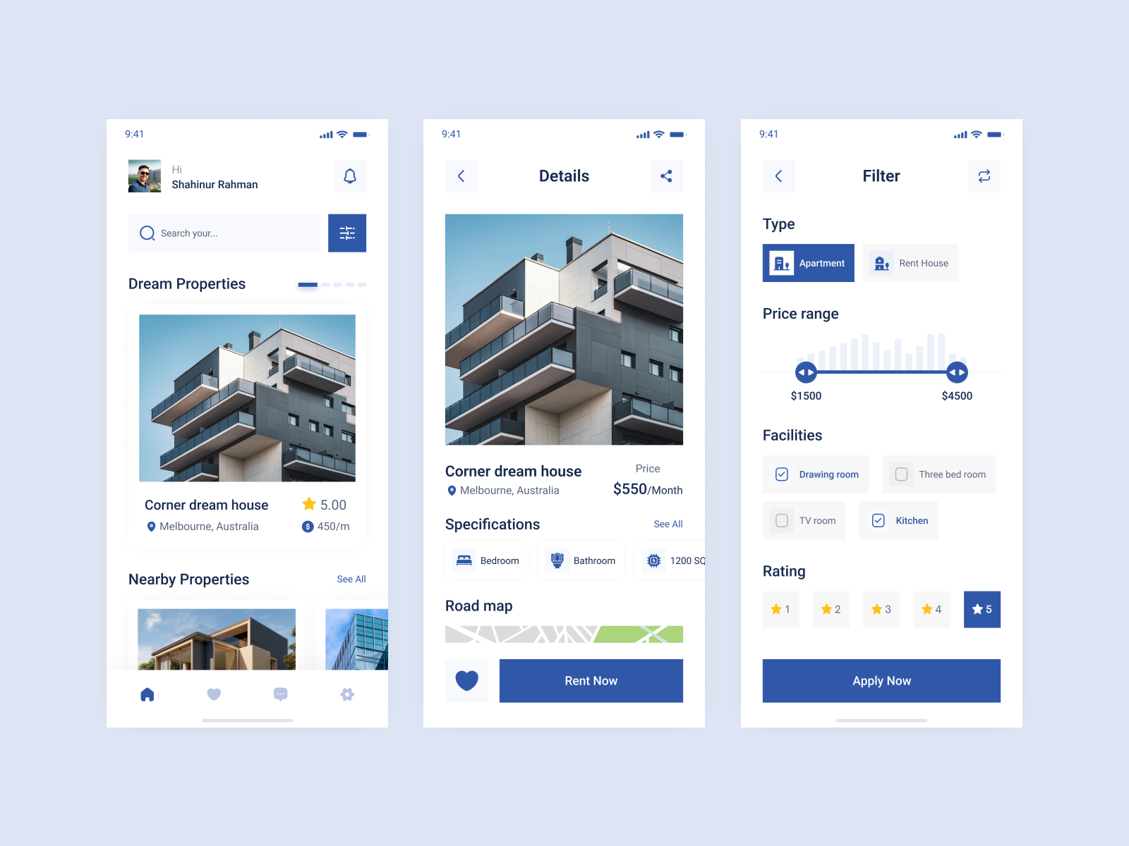 Real Estate Mobile App by Shahinur Rahman on Dribbble