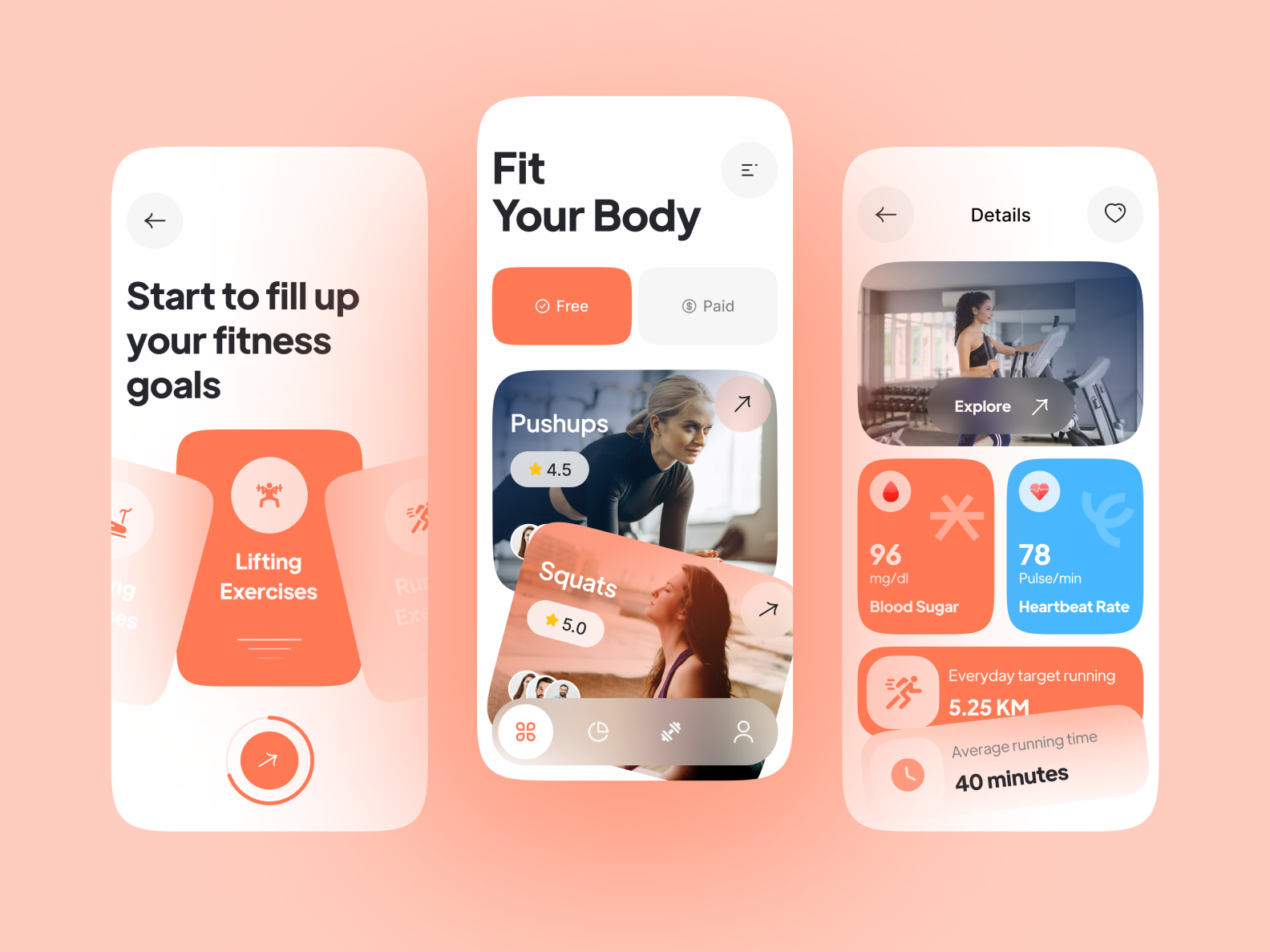 Fitness & Workout Mobile App by Shahinur Rahman on Dribbble