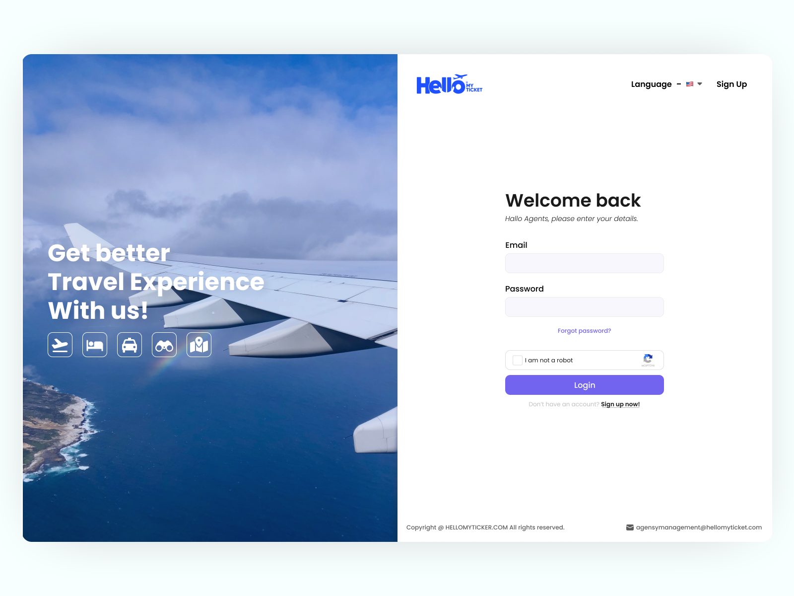 Hello My Ticket - Login Page by Mochammad S. Arif on Dribbble