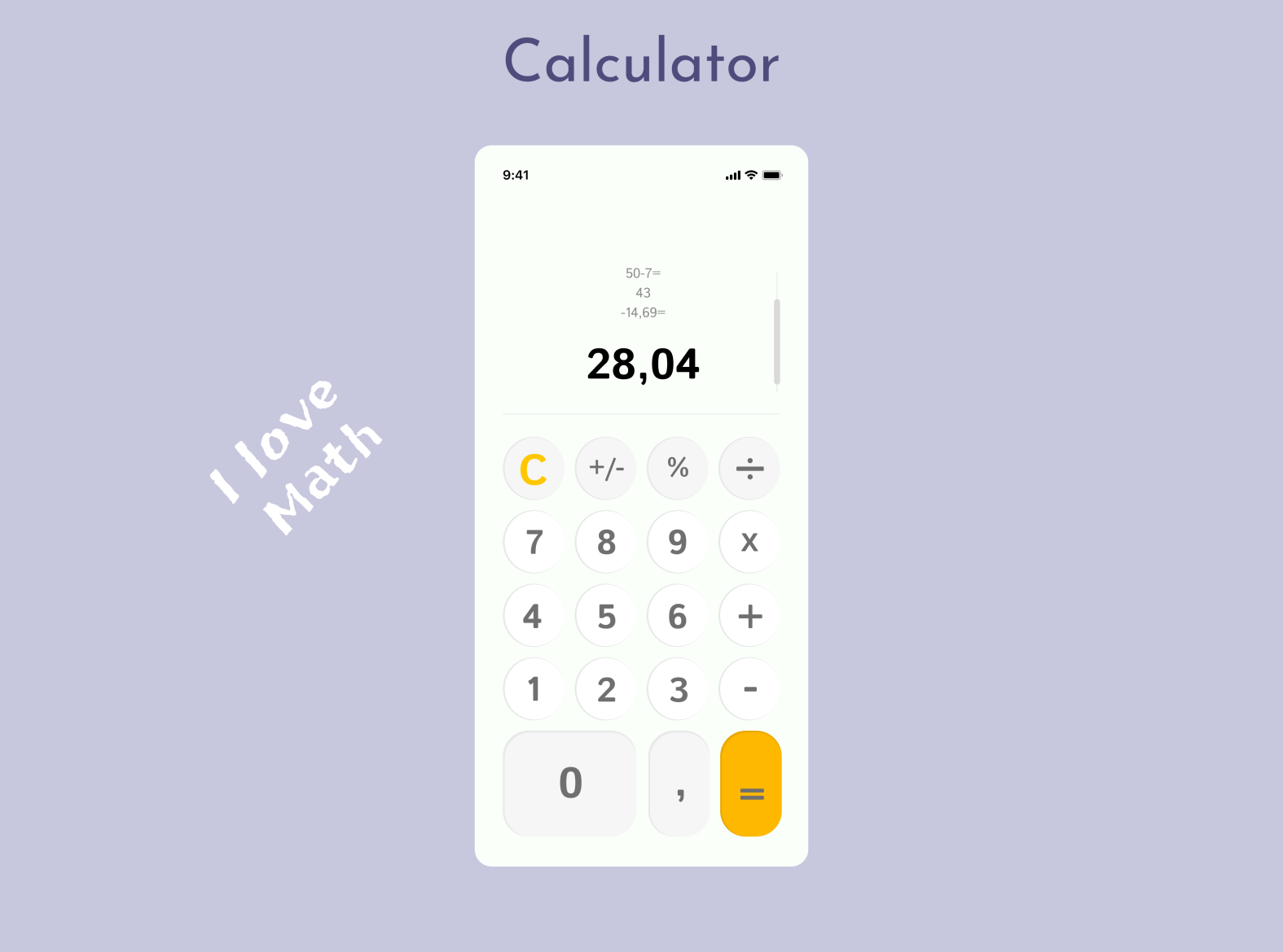 Daily UI: Day 4 - A Calculator by Enisa Kajtazovic on Dribbble