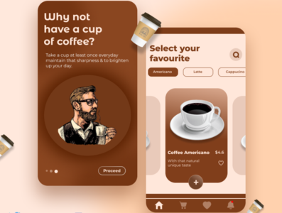Coffee shop mobile app by Steven Umeanozie on Dribbble