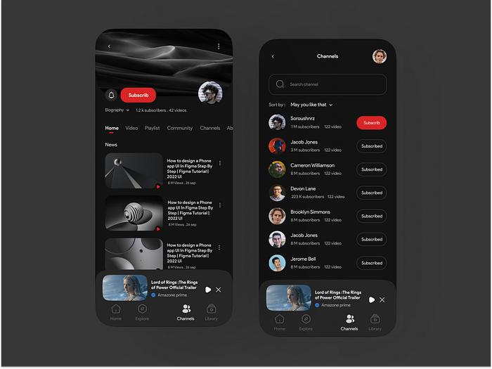 YouTube App Redesign Concept by soroush norozy for Oniex™ on Dribbble