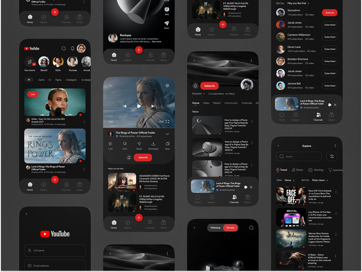 YouTube App Redesign Concept by soroush norozy for Oniex™ on Dribbble