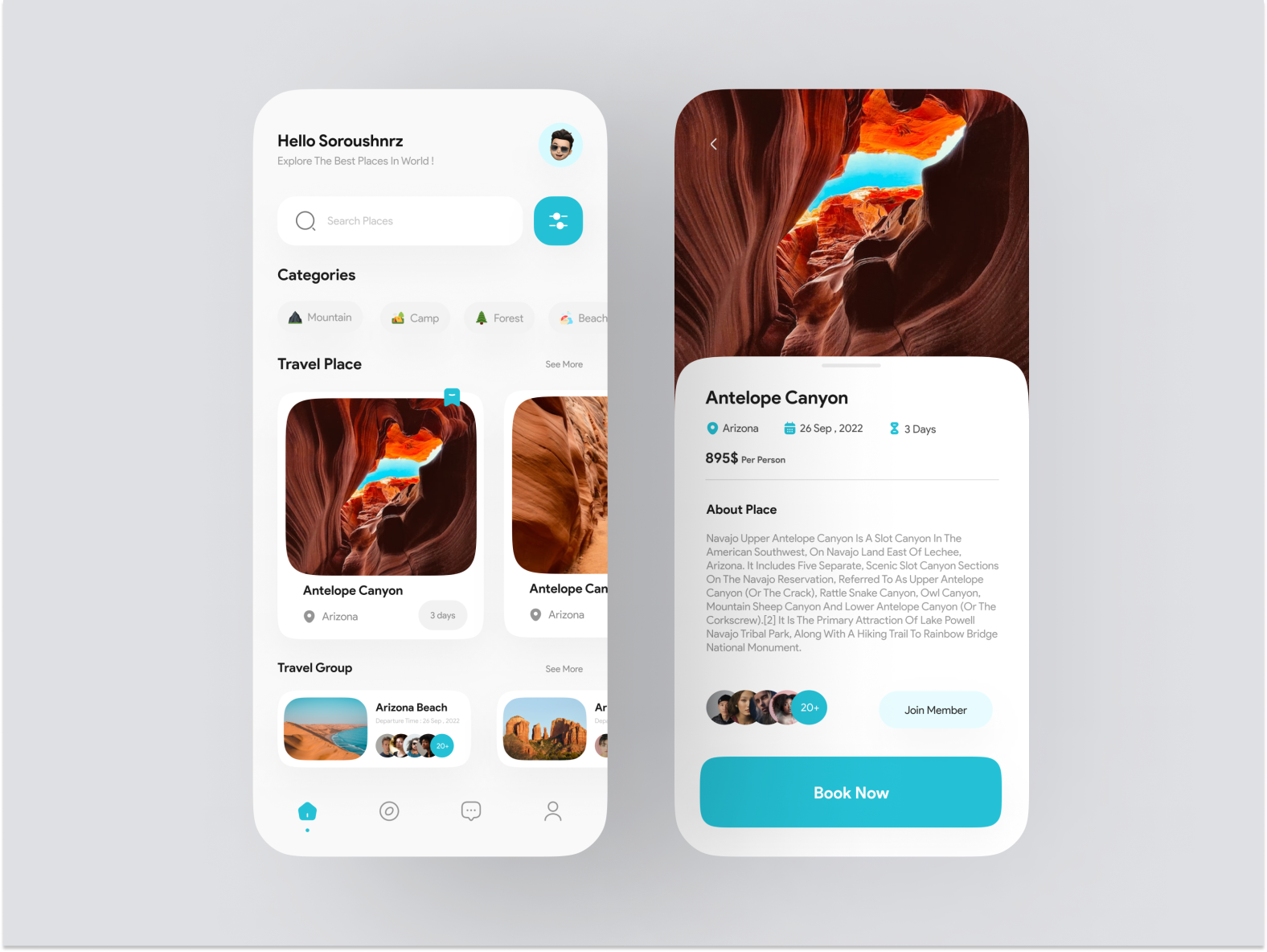 Travel Agency App Design - Light Mode 💎 by soroush norozy for Oniex™ on ...