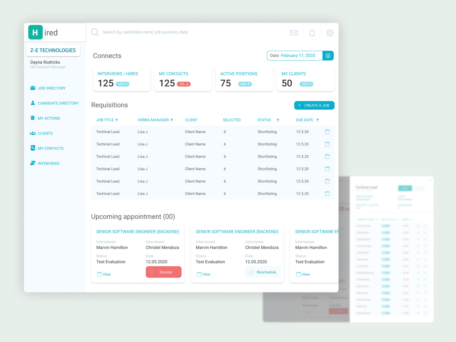 ATS Dashboard by Barnali Nandan on Dribbble