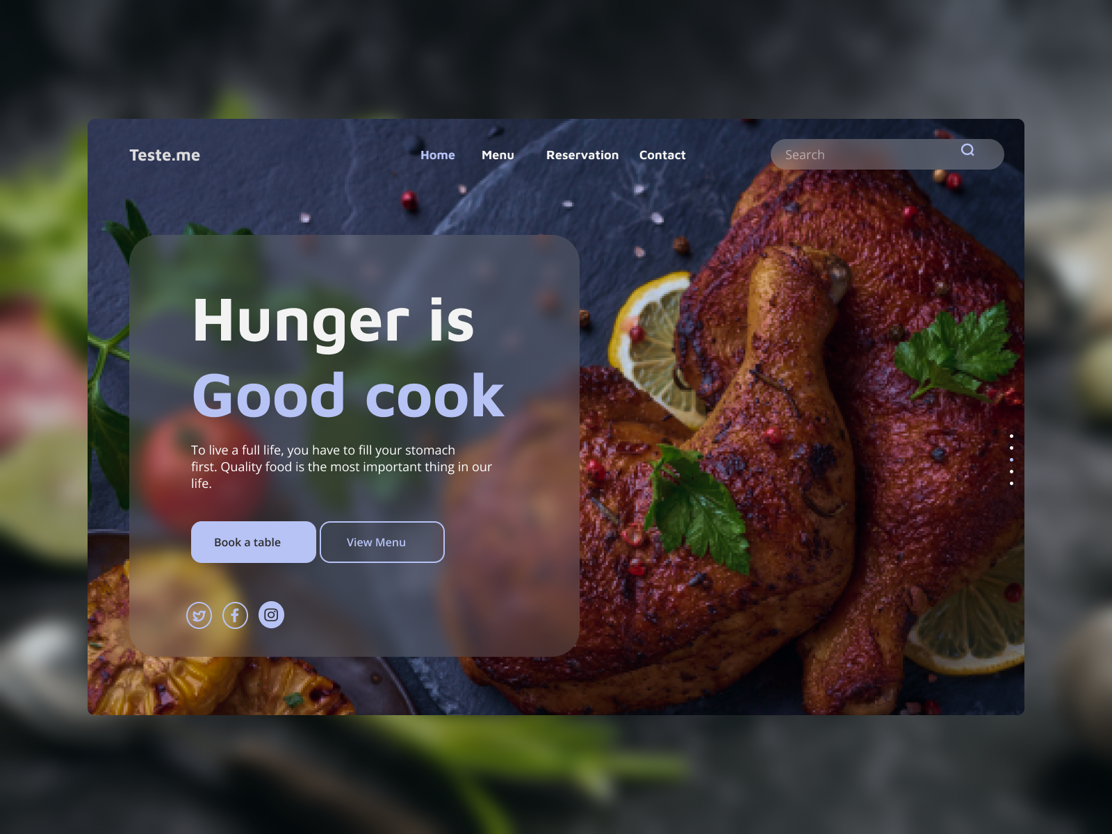 Restaurant Website Header by Nadim Mahmud on Dribbble