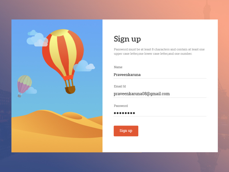 # Daily UI 001 - Sign up by praveen on Dribbble