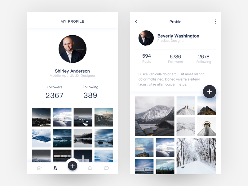 Personal information page by Chris on Dribbble