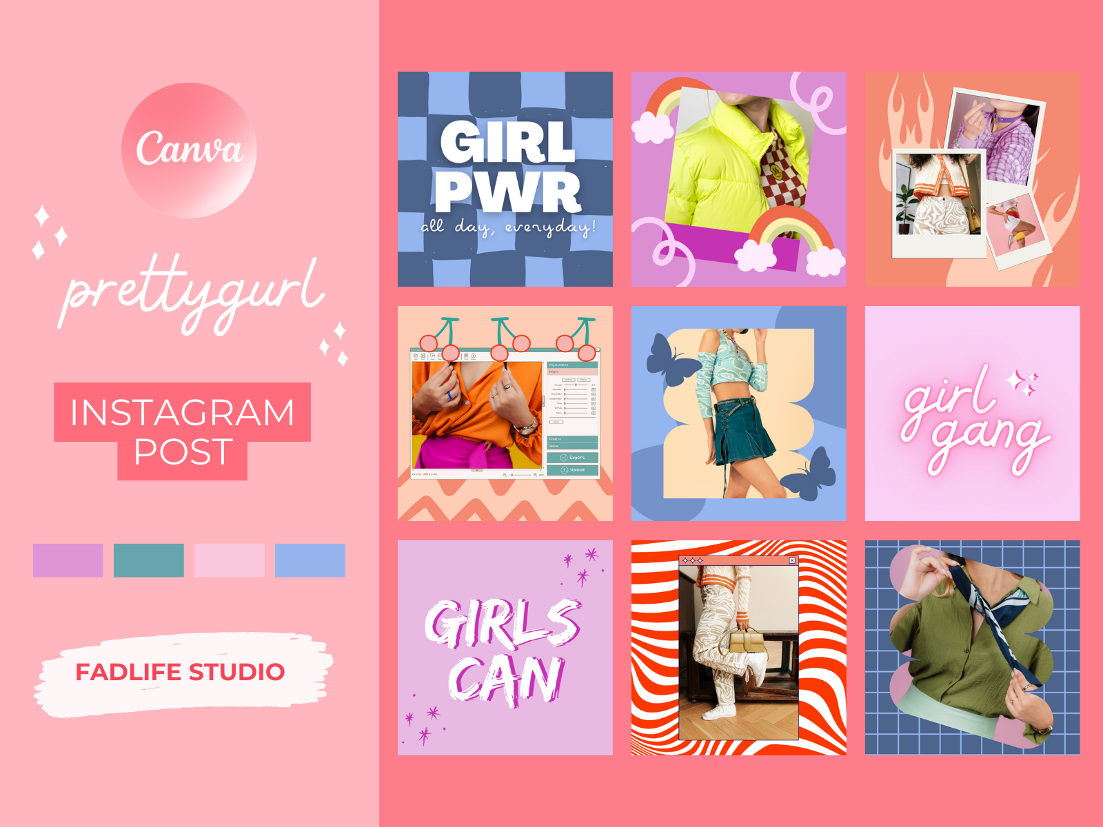 Prettygurl Canva Instagram Post Templates by Fadlife Studio on Dribbble