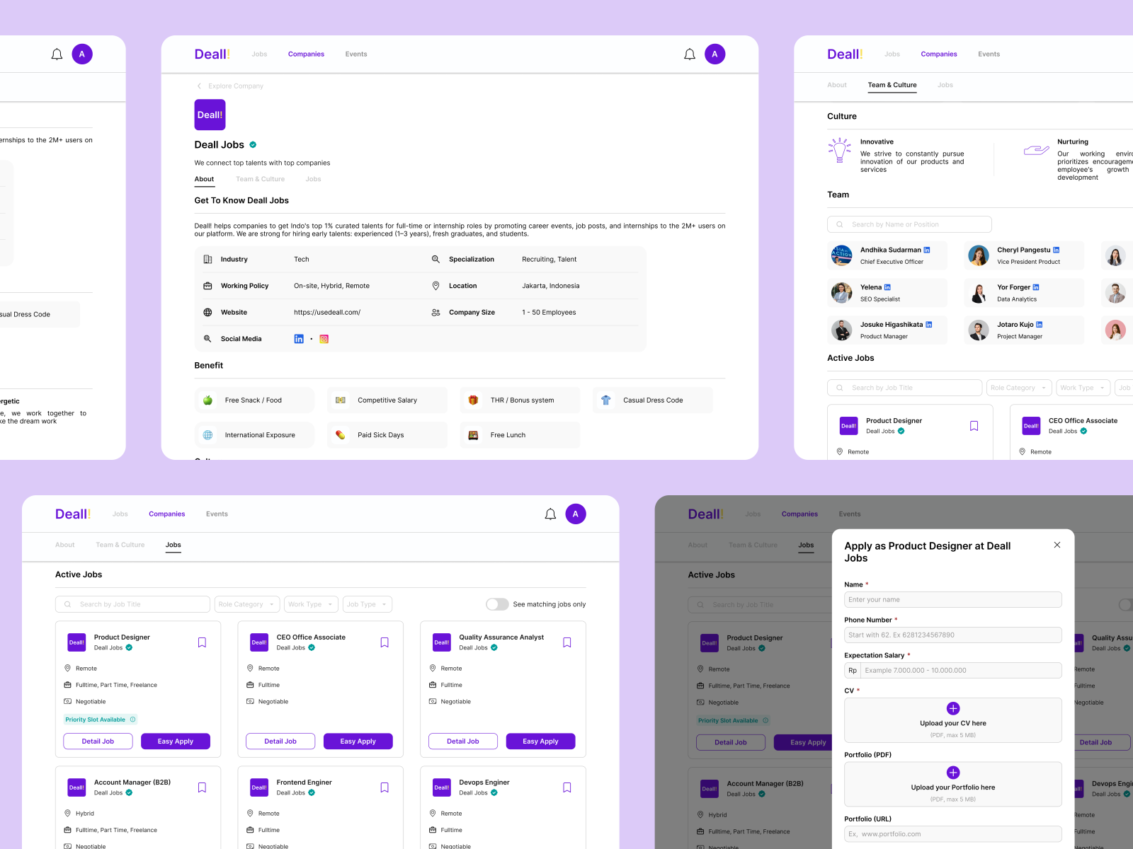 (Redesign) Deall - Job Finder Company Profile by Afridol on Dribbble