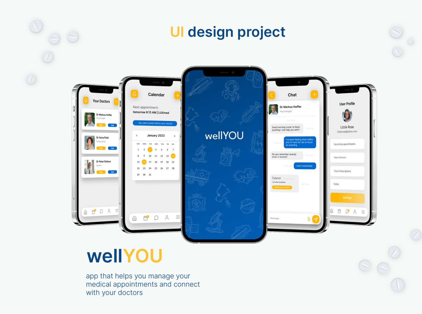 wellYOU | medical mobile app | UI design project by Karolina Korus on ...