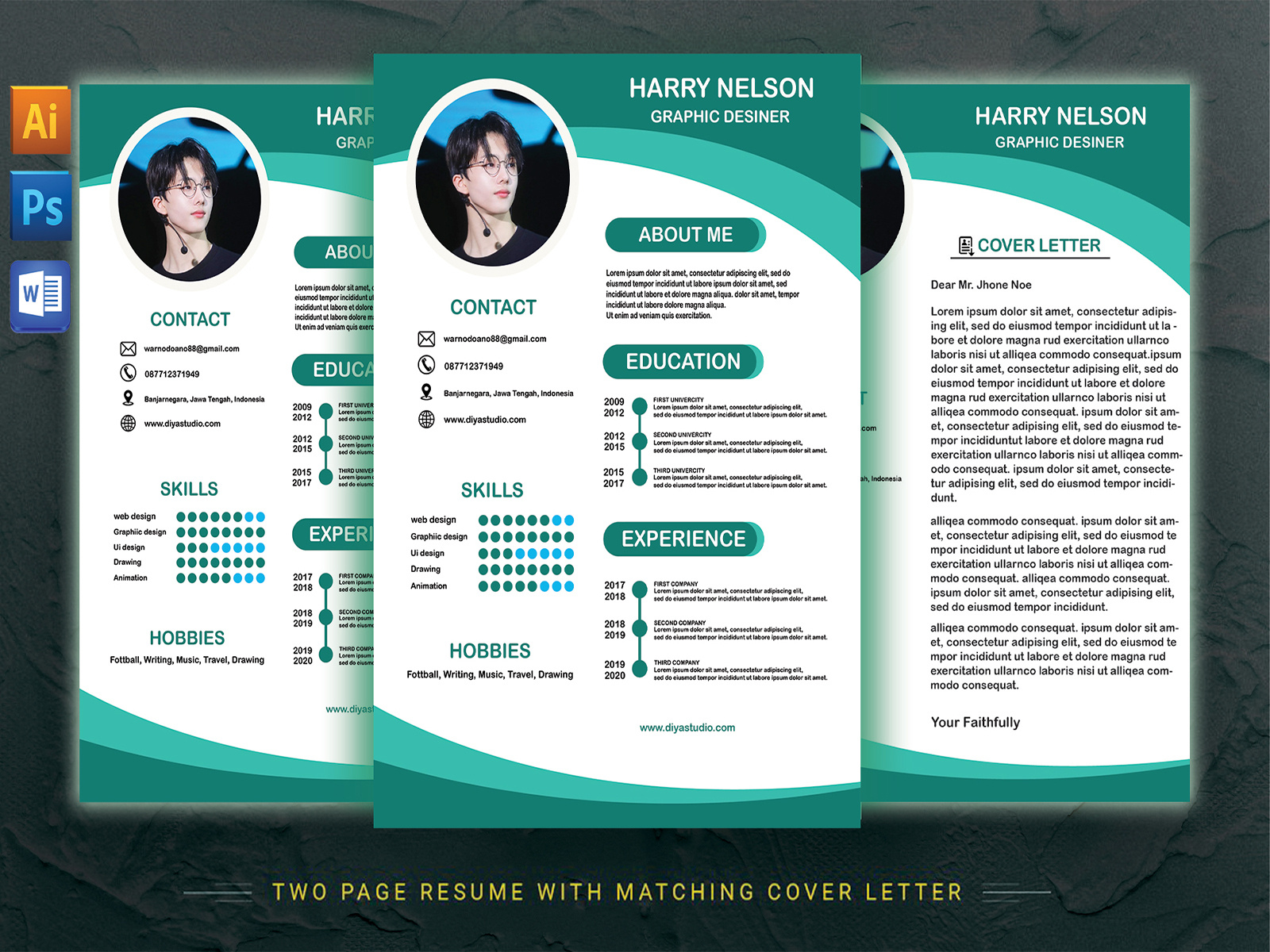 Resume + Cover Letter Template by Diyastudio on Dribbble