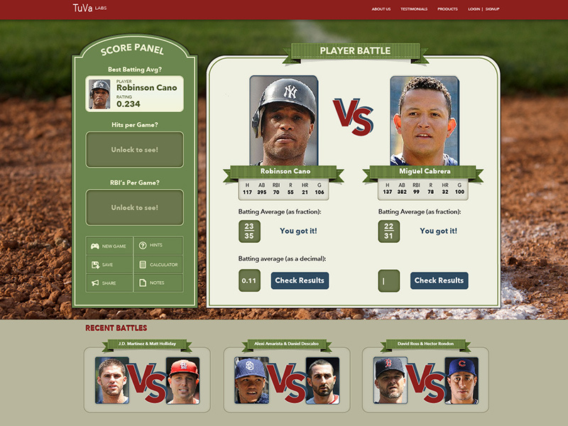 Baseball Game for Learning Math Website Concept by Valerie on Dribbble