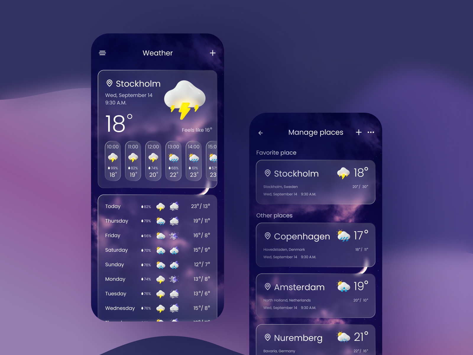 Daily UI 037 - Weather by Anya on Dribbble