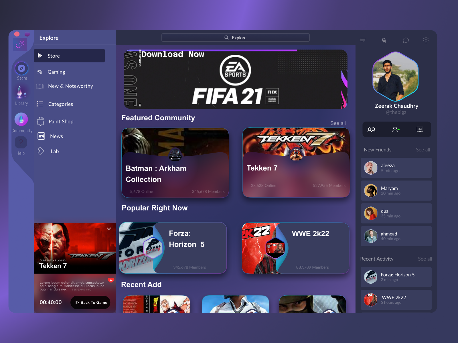 Steam Redesign by Grayhat on Dribbble